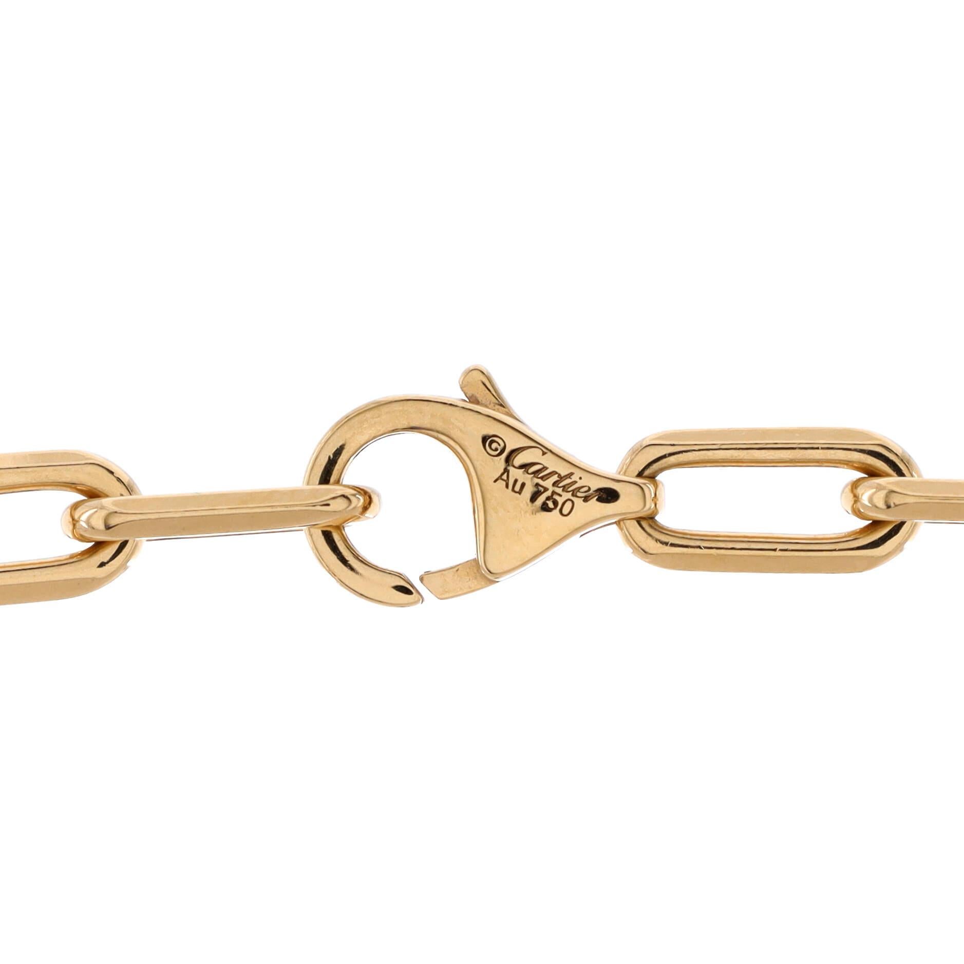 Cartier Santos De Cartier Chain Necklace 18k Yellow Gold For Sale at ...