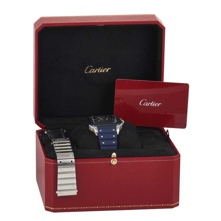 Cartier Santos de Cartier Large Model Blue PVD Watch WSSA0048 For Sale ...