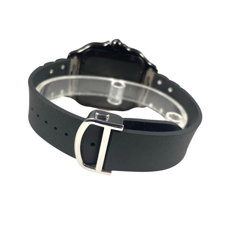 Cartier Santos De Cartier Ref. WSSA0039 Black Stainless Steel Rubber ...
