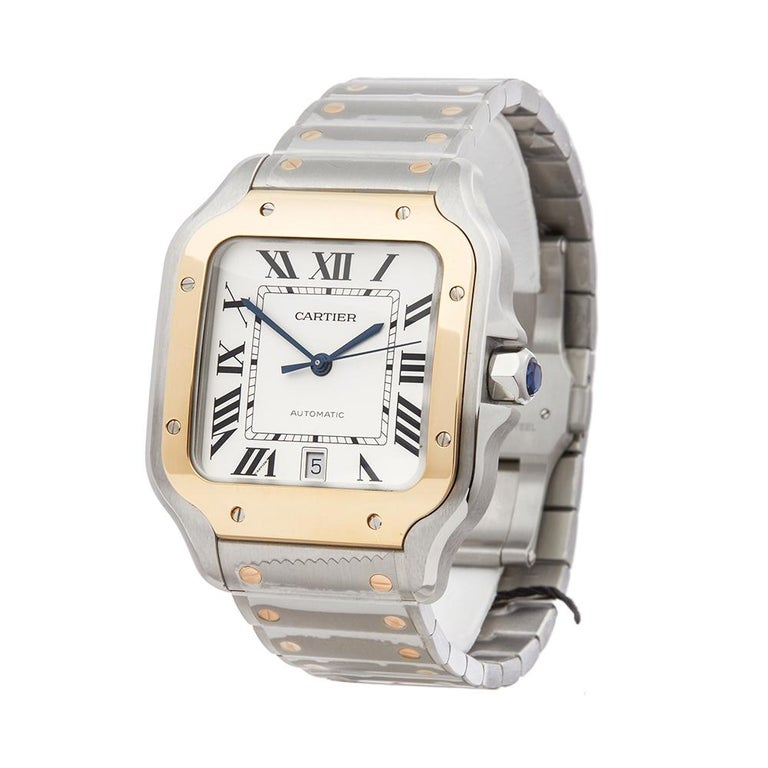Cartier Santos de Cartier Stainless Steel and 18 Karat Yellow Gold ...