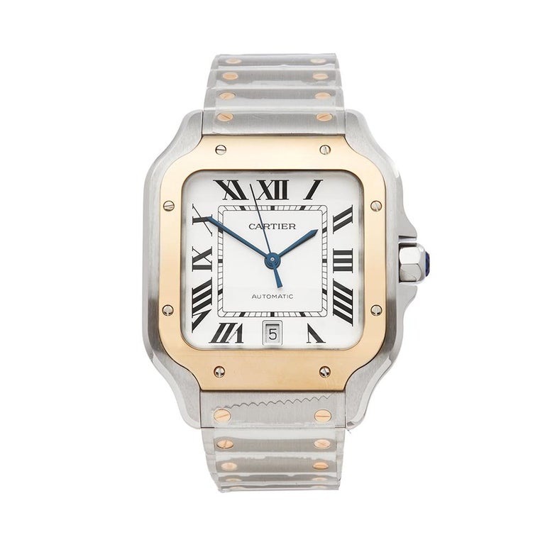 Cartier Santos de Cartier Stainless Steel and 18 Karat Yellow Gold ...