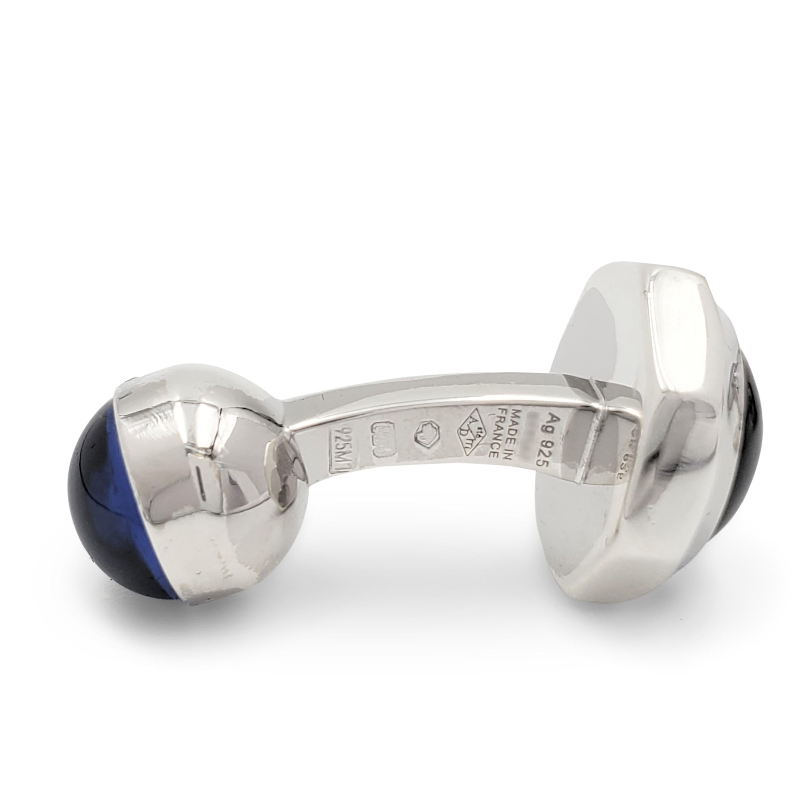Cartier 'Santos de Cartier' Sterling Silver Synthetic Spinel Cufflinks ...