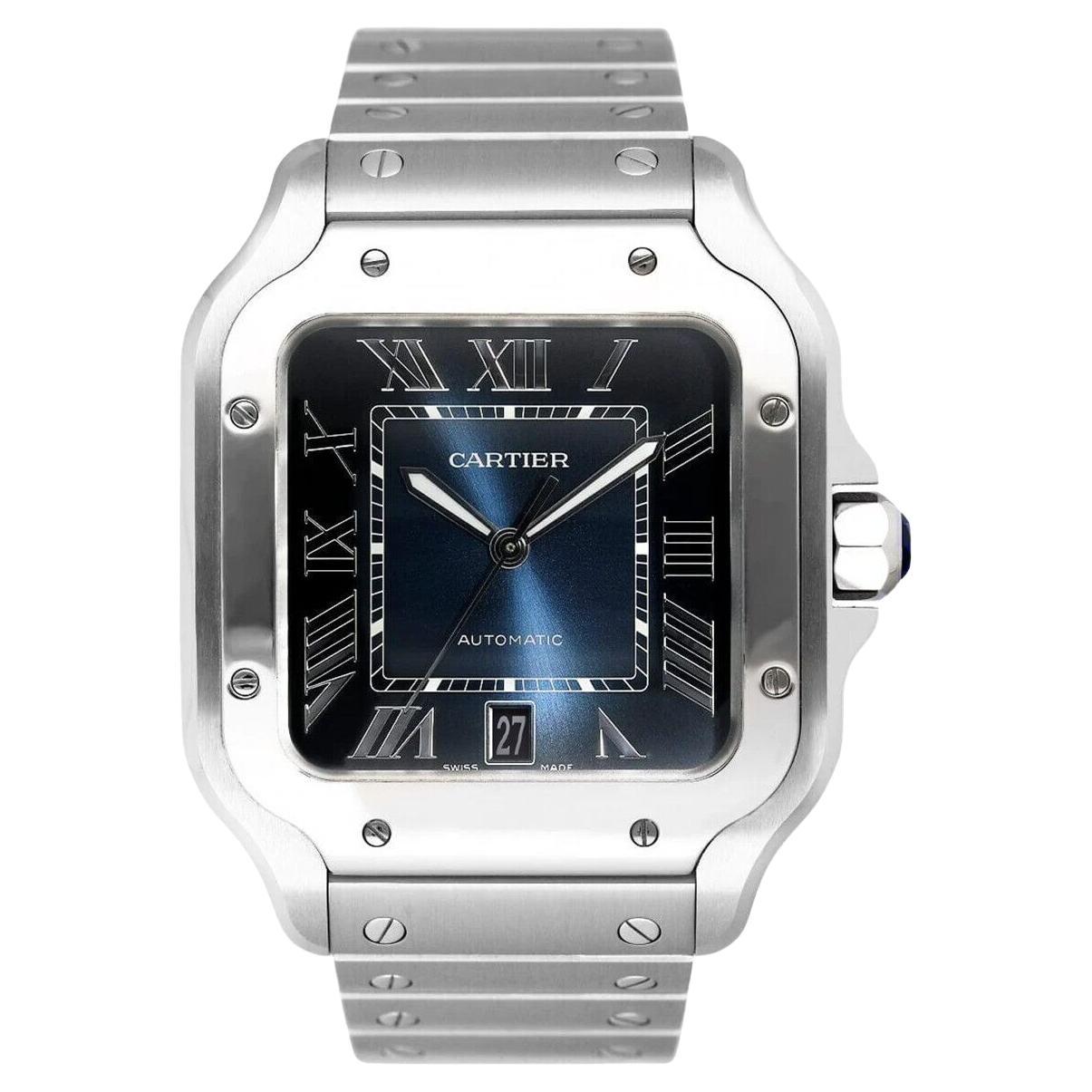 Cartier Santos De Cartier WSSA0030 Large with Blue Dial Complete 2023 ...