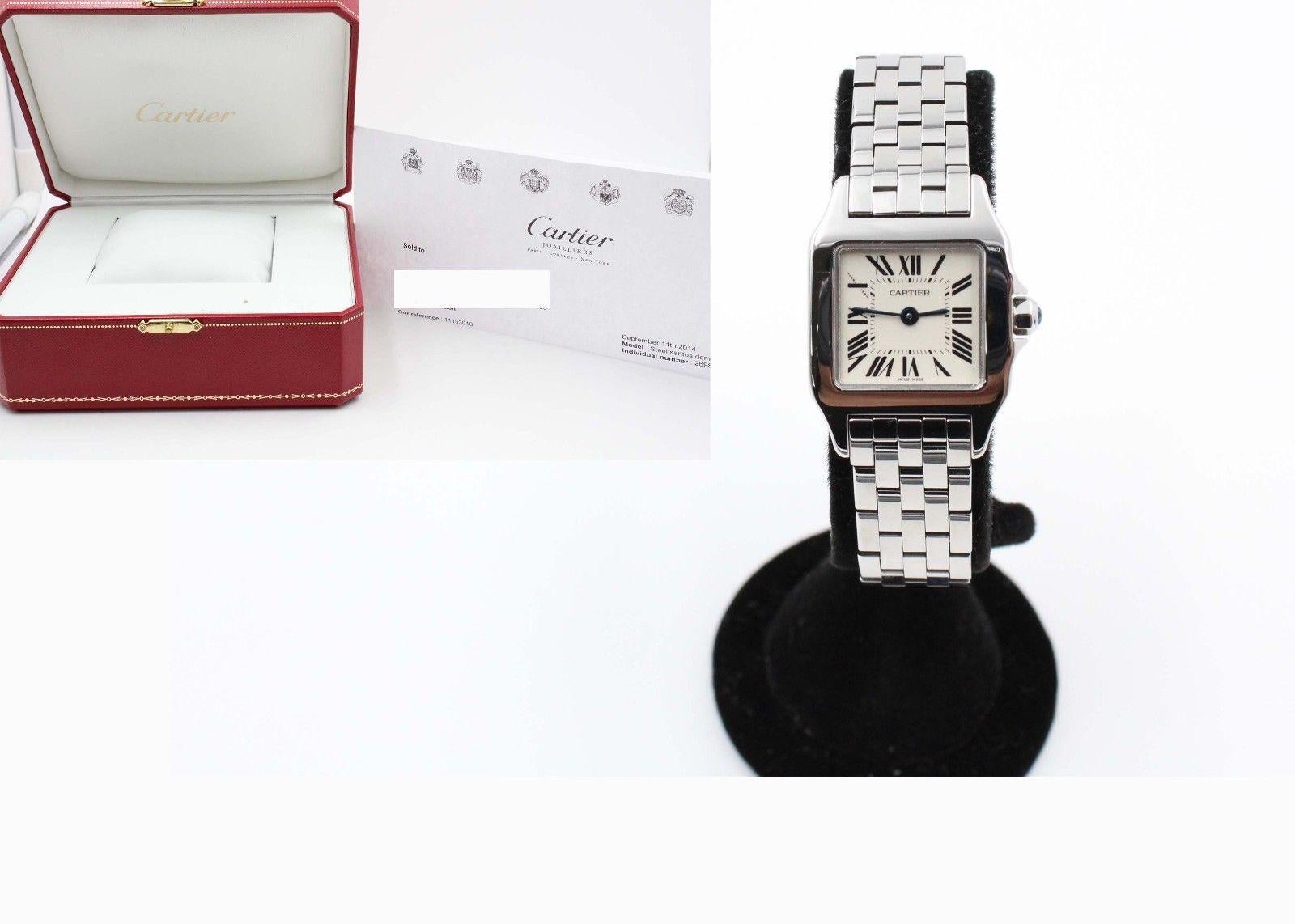 Cartier Santos Demoiselle 2698 Ladies Stainless Steel, Box and Service Papers at 1stDibs ...