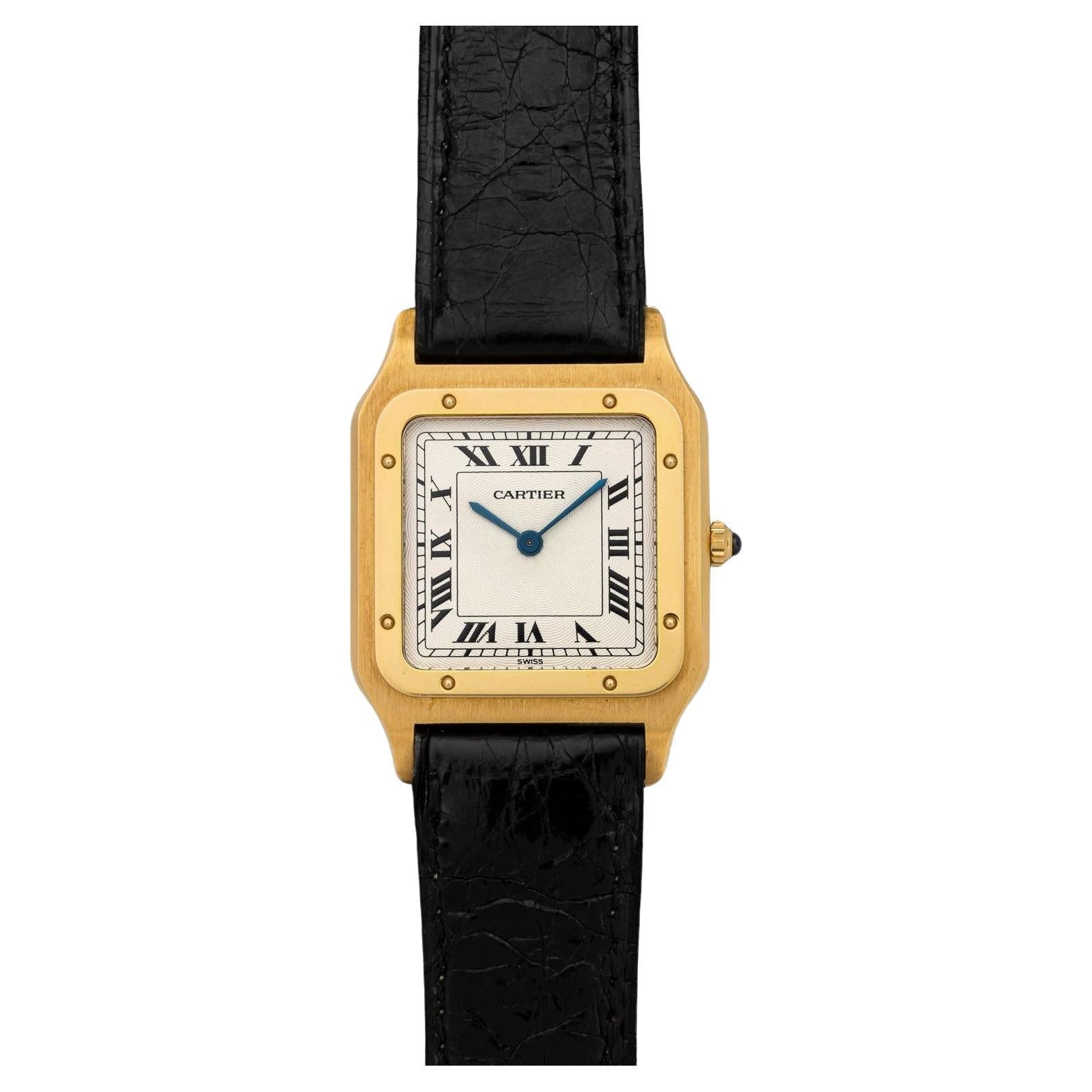 Cartier Santos Dumont Hand-Wound Yellow Gold Leather Strap Watch SM ...