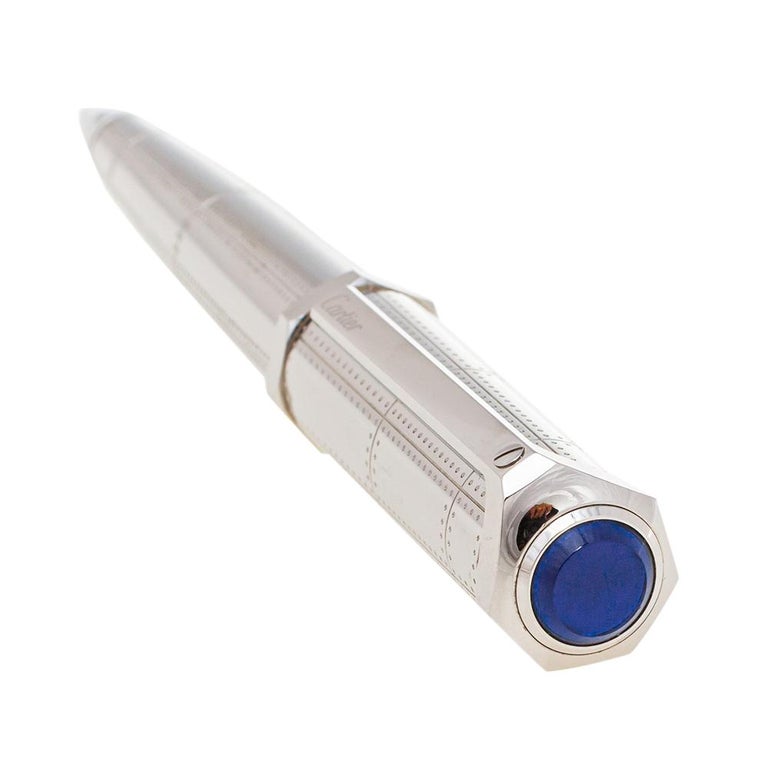 Cartier Santos-Dumont Rivet Motif Palladium Finish Ballpoint Pen at 1stDibs