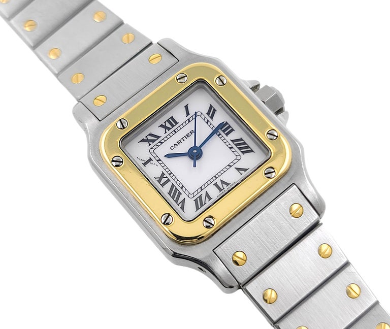 Cartier Santos Full Set Carrée 0902 18k Gold and Stainless Steel 1978 ...