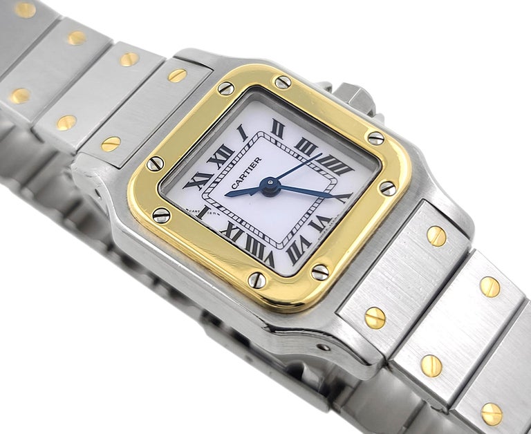 Cartier Santos Full Set Carrée 0902 18k Gold and Stainless Steel 1978 ...