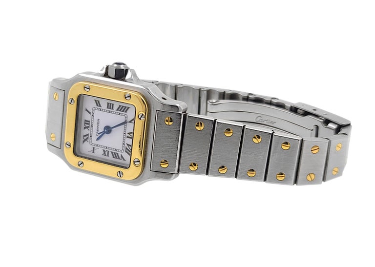 Cartier Santos Full Set Carrée 0902 18k Gold and Stainless Steel 1978 ...