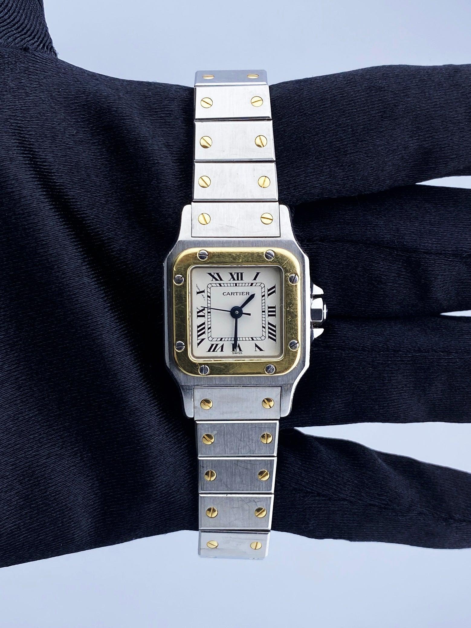 Cartier Santos Galbee 18K Yellow Gold and Steel Ladies Watch at 1stDibs ...