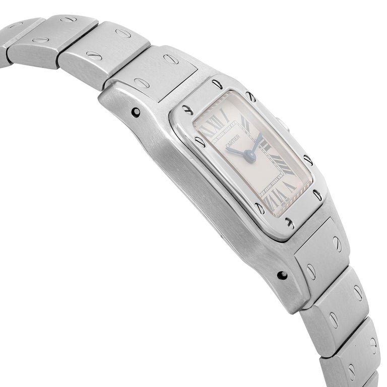 Cartier Santos Galbee Steel Silver Roman Dial Quartz Ladies Watch ...