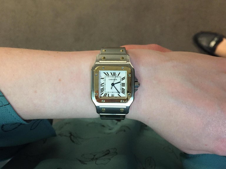 Cartier Santos Galbee W20011C4 18 Karat Gold and Stainless Quartz Watch ...