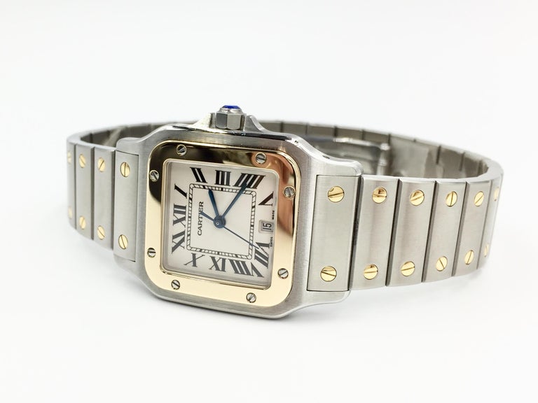Cartier Santos Galbee W20011C4 18 Karat Gold and Stainless Quartz Watch ...