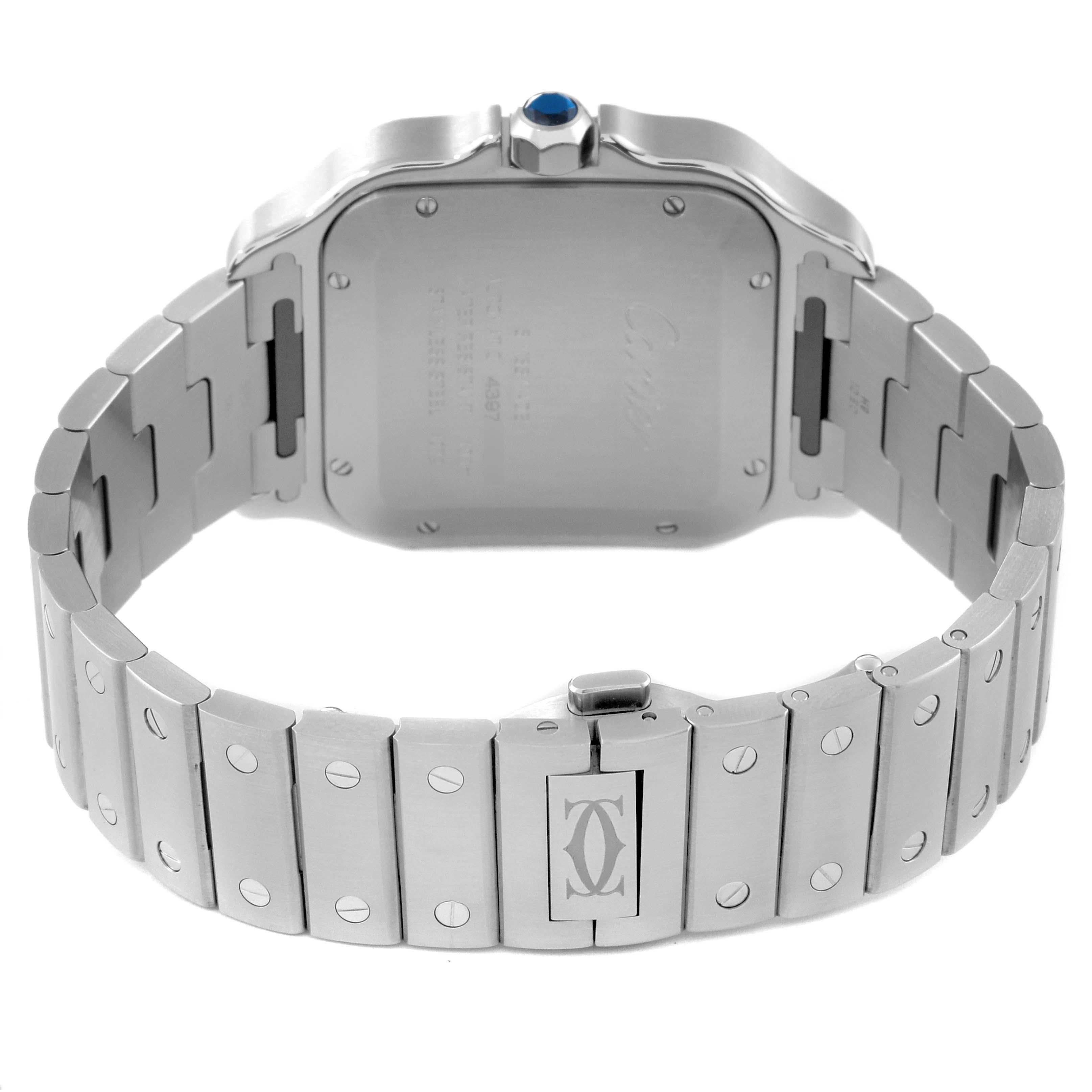 Cartier Santos Large PVD Blue Dial Steel Mens Watch WSSA0048 Unworn For ...