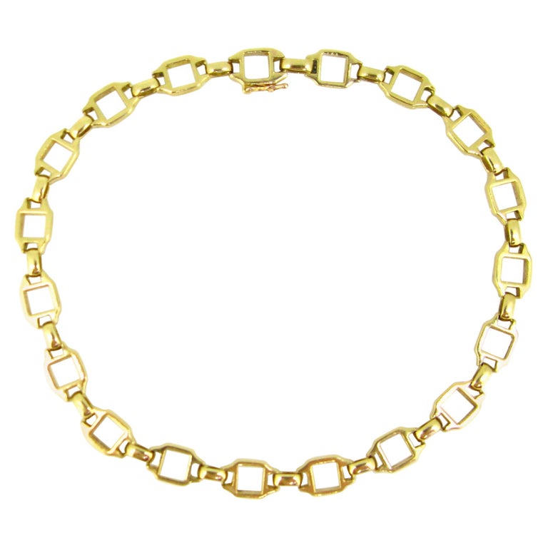 Cartier Santos Links Chain Yellow Gold Bracelet at 1stDibs