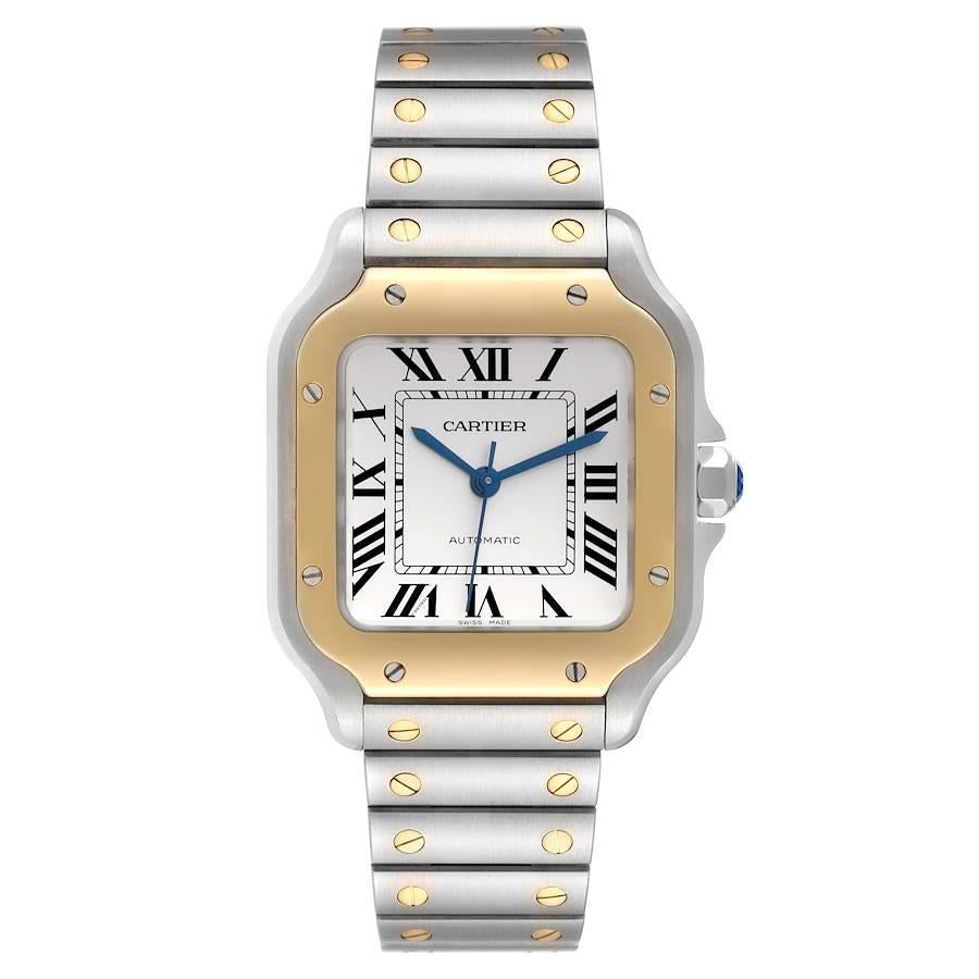 Cartier Santos Medium Steel Yellow Gold Mens Watch W2SA0016 Box Card ...