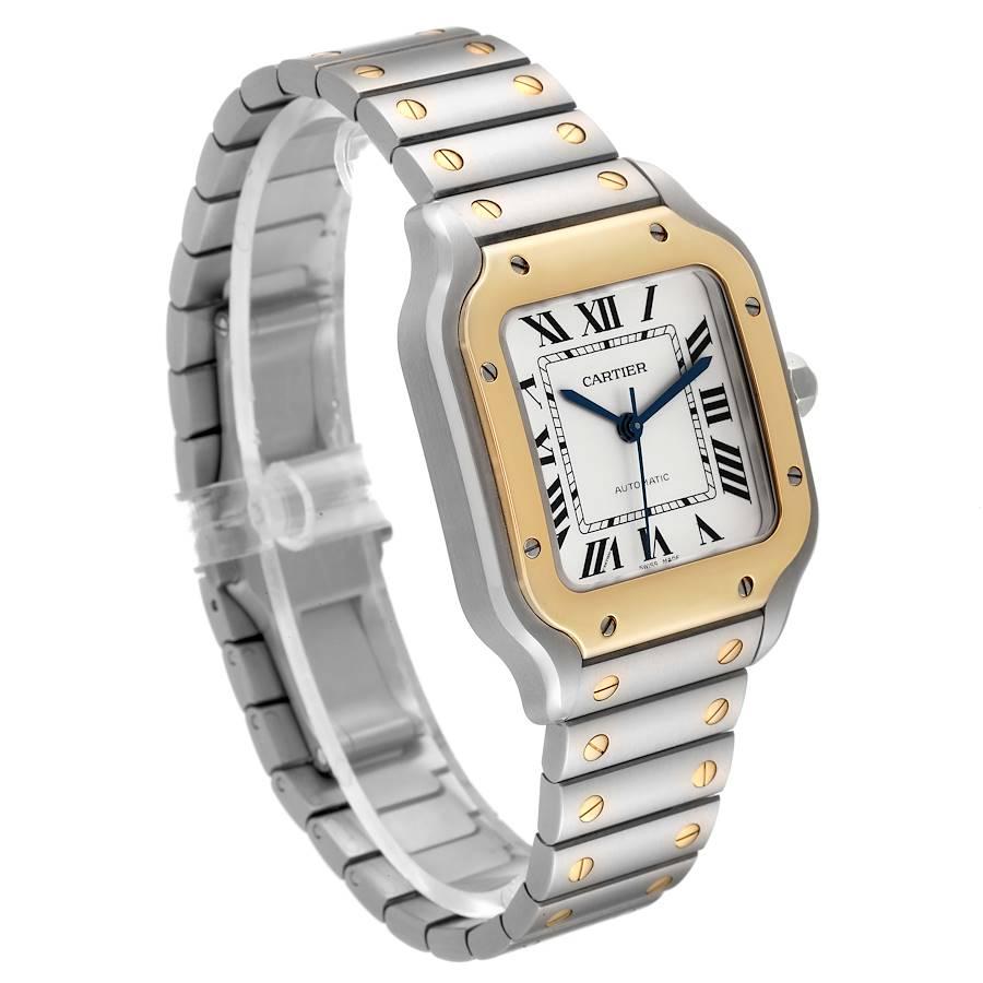 Cartier Santos Medium Steel Yellow Gold Mens Watch W2SA0016 Box Card ...
