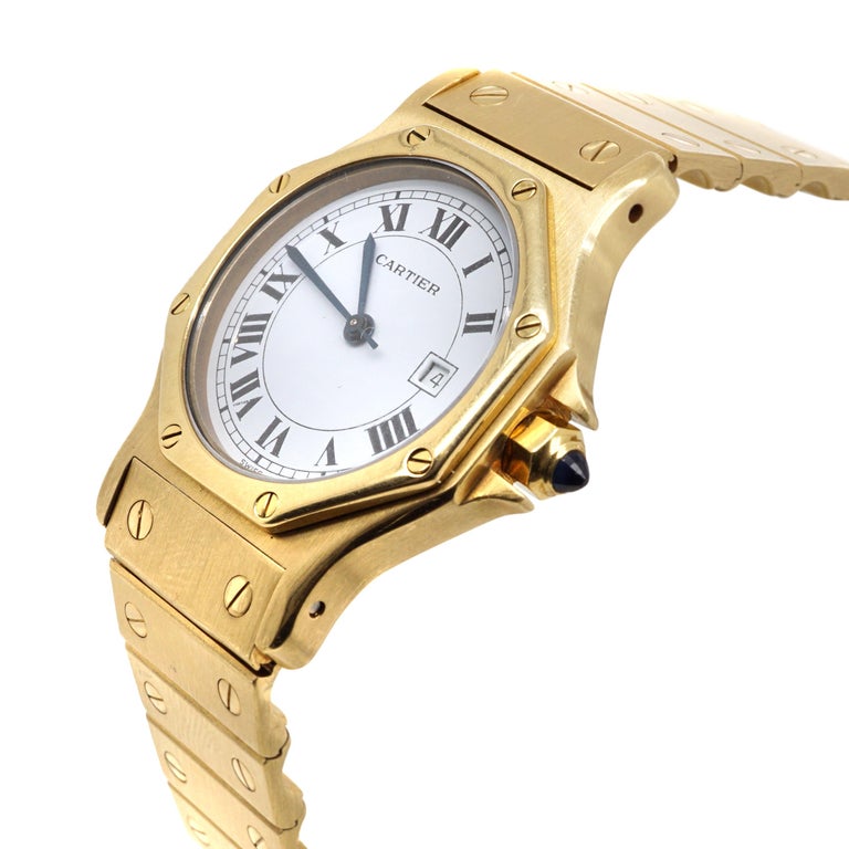 Cartier Santos Octagon 18 Karat Yellow Gold Automatic Women's Watch at ...