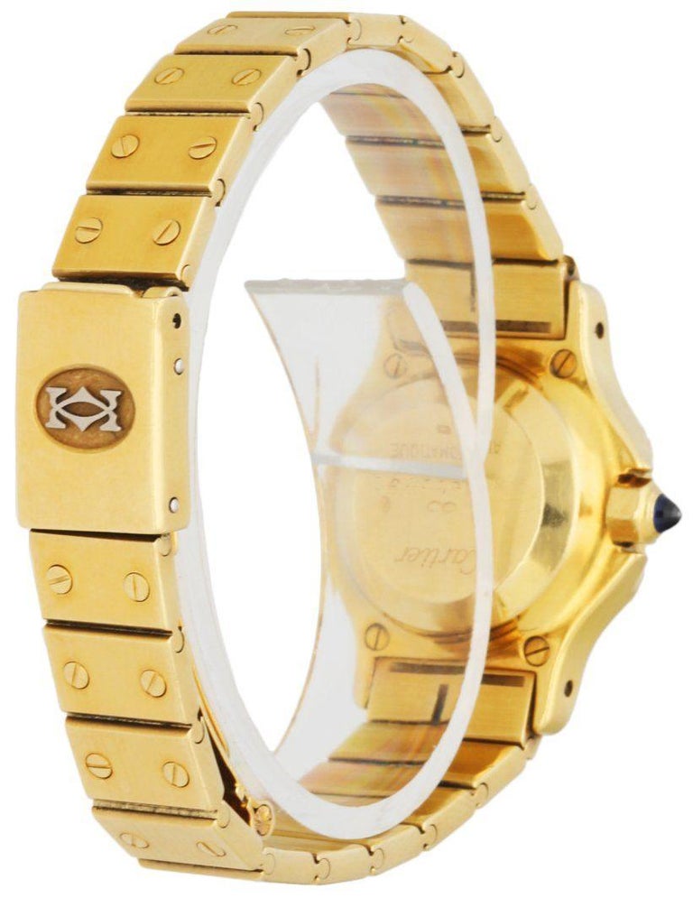 Cartier Santos Octagon 18k Yellow Gold Ladies Watch at 1stDibs
