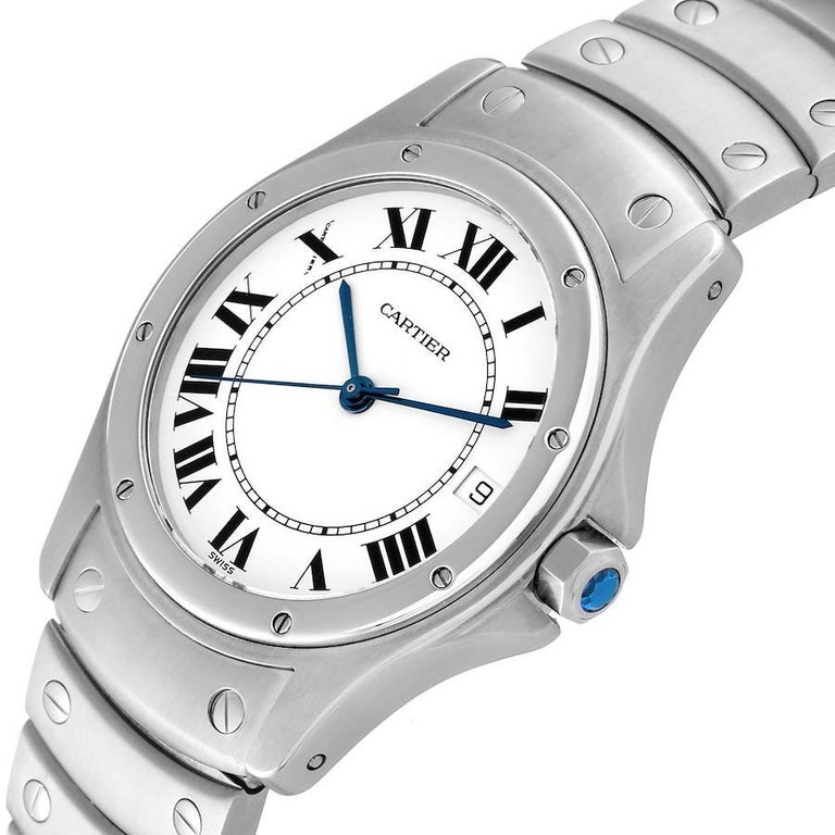 Cartier Santos Ronde Automatic Steel Mens Watch W20026K1 at 1stDibs