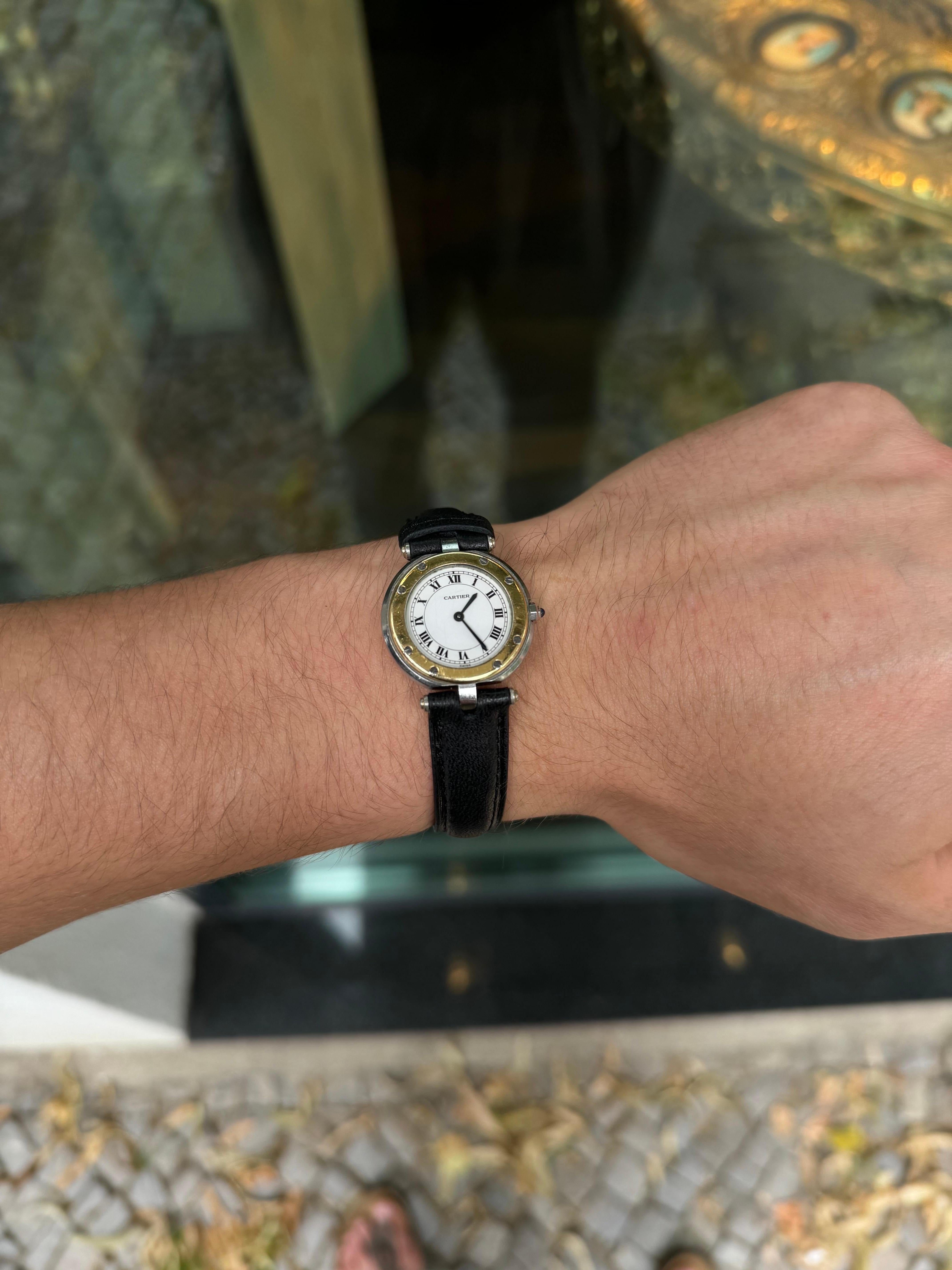Cartier Santos Round Ref.81913 lady quartz For Sale at 1stDibs