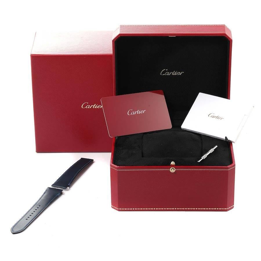 Cartier Santos Stainless Steel Blue Dial Mens Watch WSSA0030 Unworn For ...