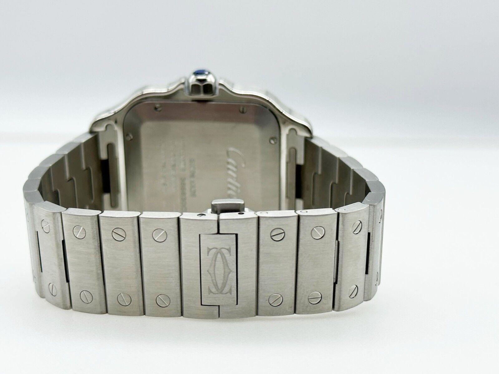 Cartier Santos WSSA0030 Ref 4072 Blue Dial Stainless Steel Box Paper ...