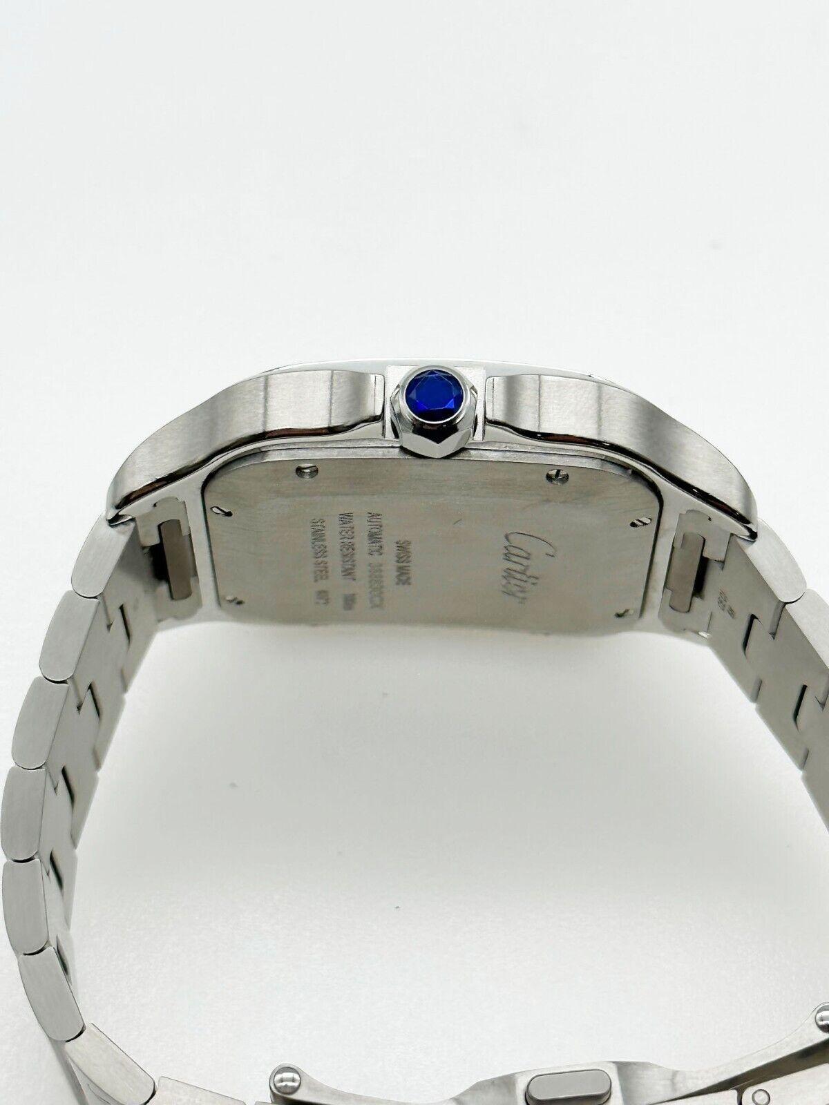 Cartier Santos WSSA0030 Ref 4072 Blue Dial Stainless Steel Box Paper ...