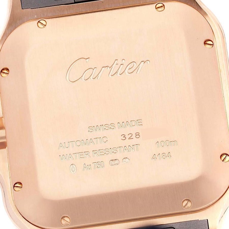 Cartier Santos XL Chronograph Rose Gold Mens Watch WGSA0017 Box Card ...