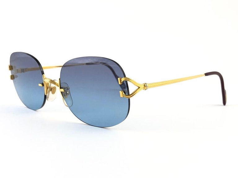 Cartier Serrano Rimless Gold Special Edition Blue Gradient France ...