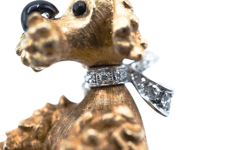 Cartier set of Diamond and Gold Dog Brooches at 1stDibs | cartier dog