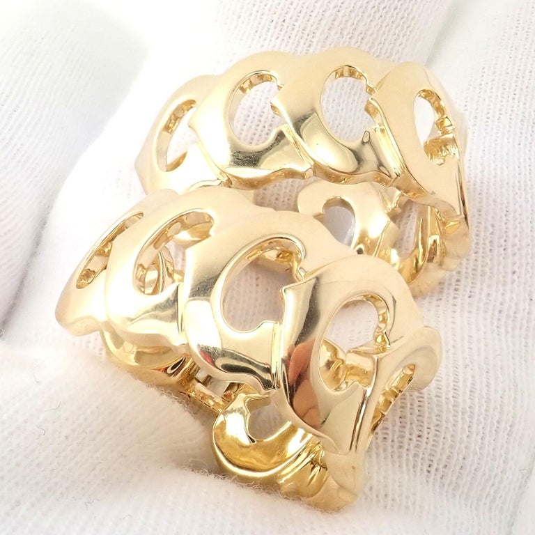 Cartier Signature C De Cartier Large Yellow Gold Hoop Earrings For Sale ...