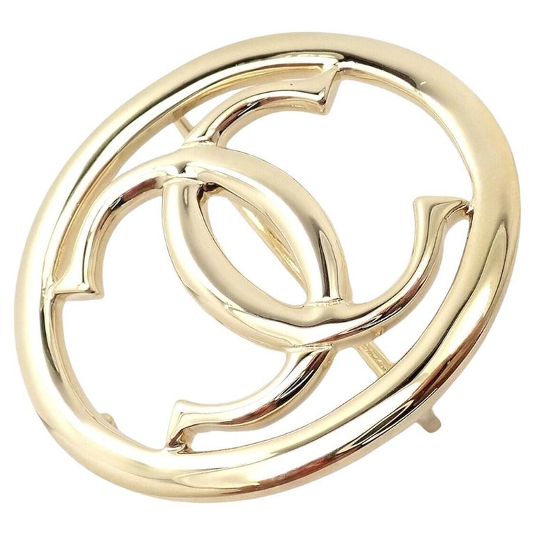 Cartier Signature Classic Large Double C Yellow Gold Belt Buckle For ...