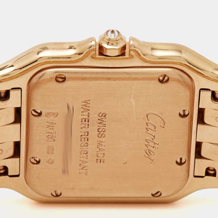 Cartier Silver 18k Rose Gold Diamond Panthère de Cartier Wristwatch 27 ...
