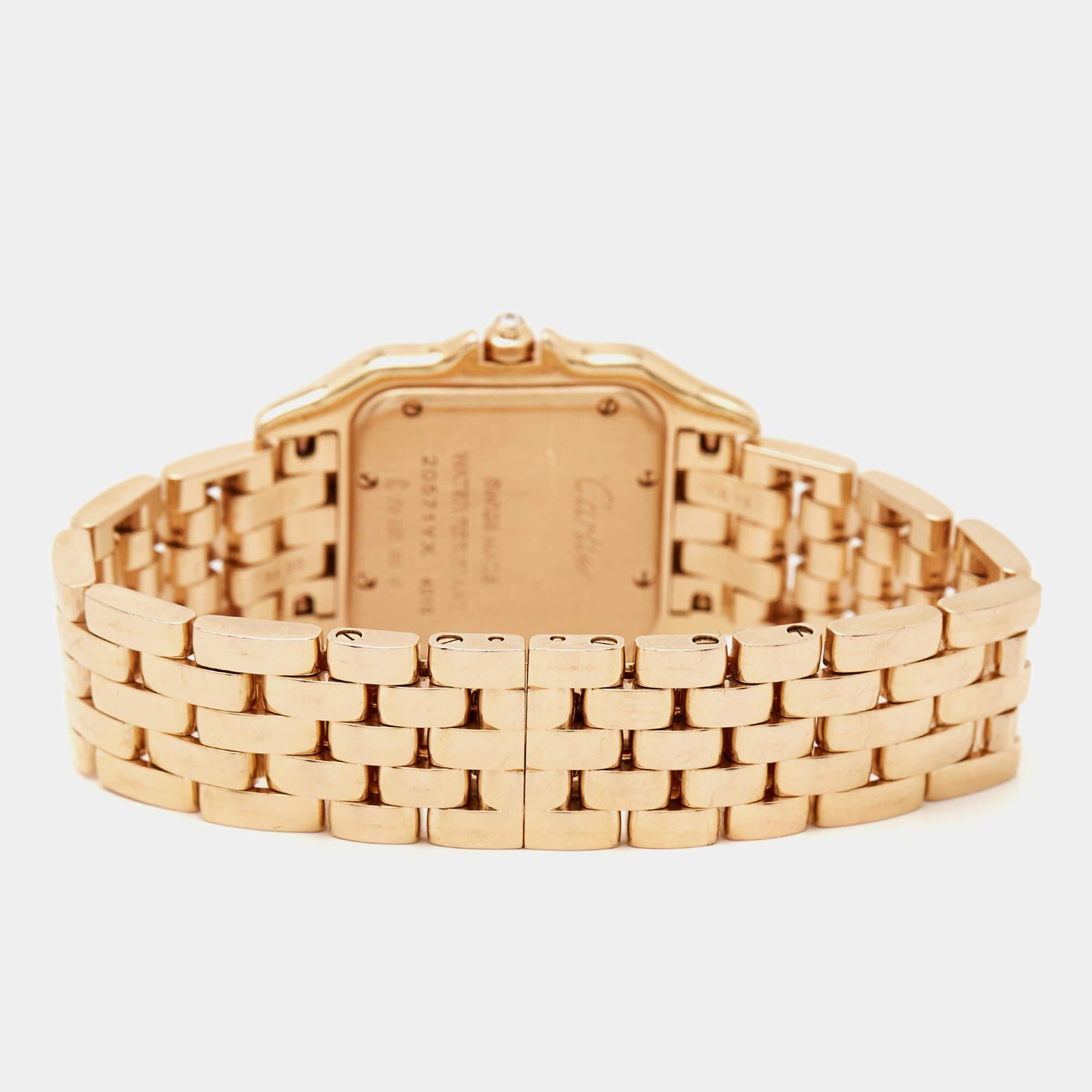 Cartier Silver 18k Rose Gold Diamond Panthère de Cartier Wristwatch 27 ...