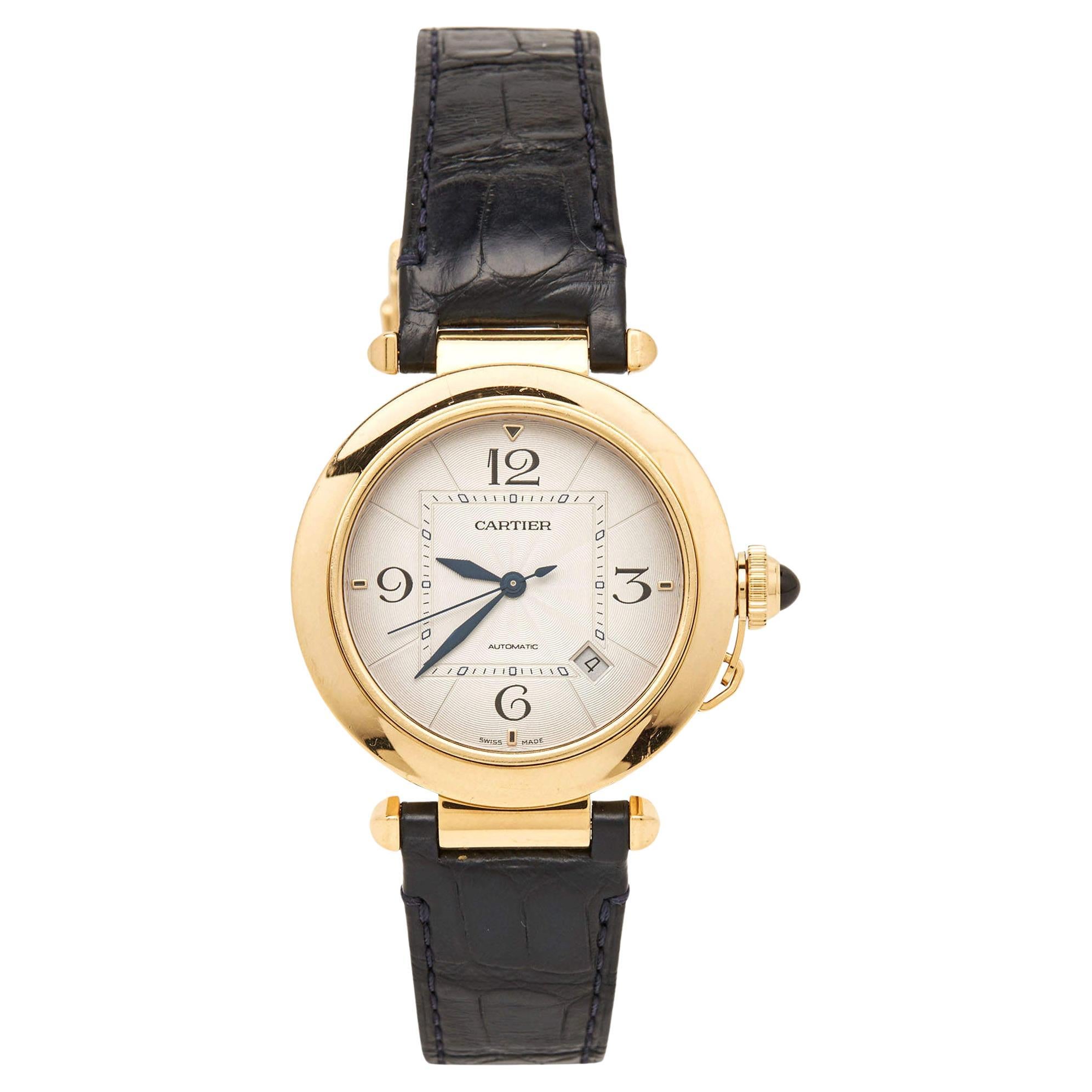 Cartier Pasha W30201H9 Men's Watch in 18kt Yellow Gold For Sale at 1stDibs