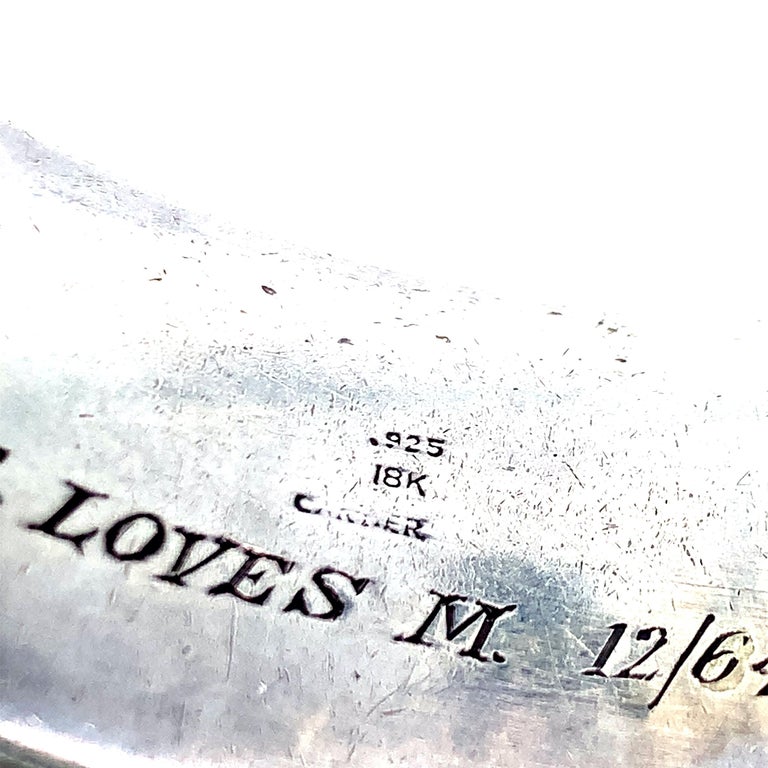 Cartier Silver Gold Bangle For Sale at 1stDibs