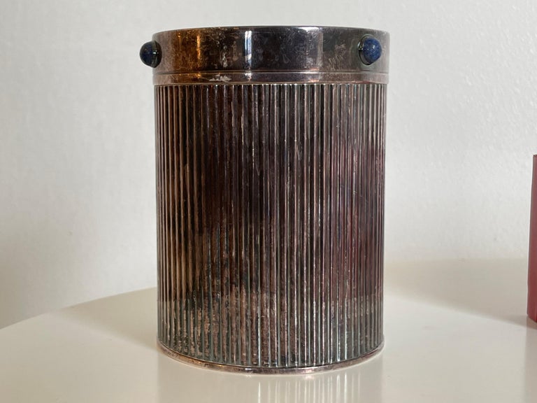 Cartier Silver Lapis Accented Desk Set For Sale at 1stDibs