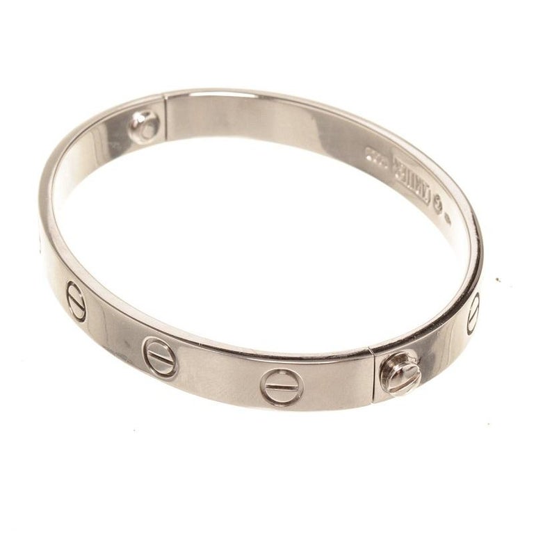 Cartier Silver Love 16 Bracelet at 1stDibs