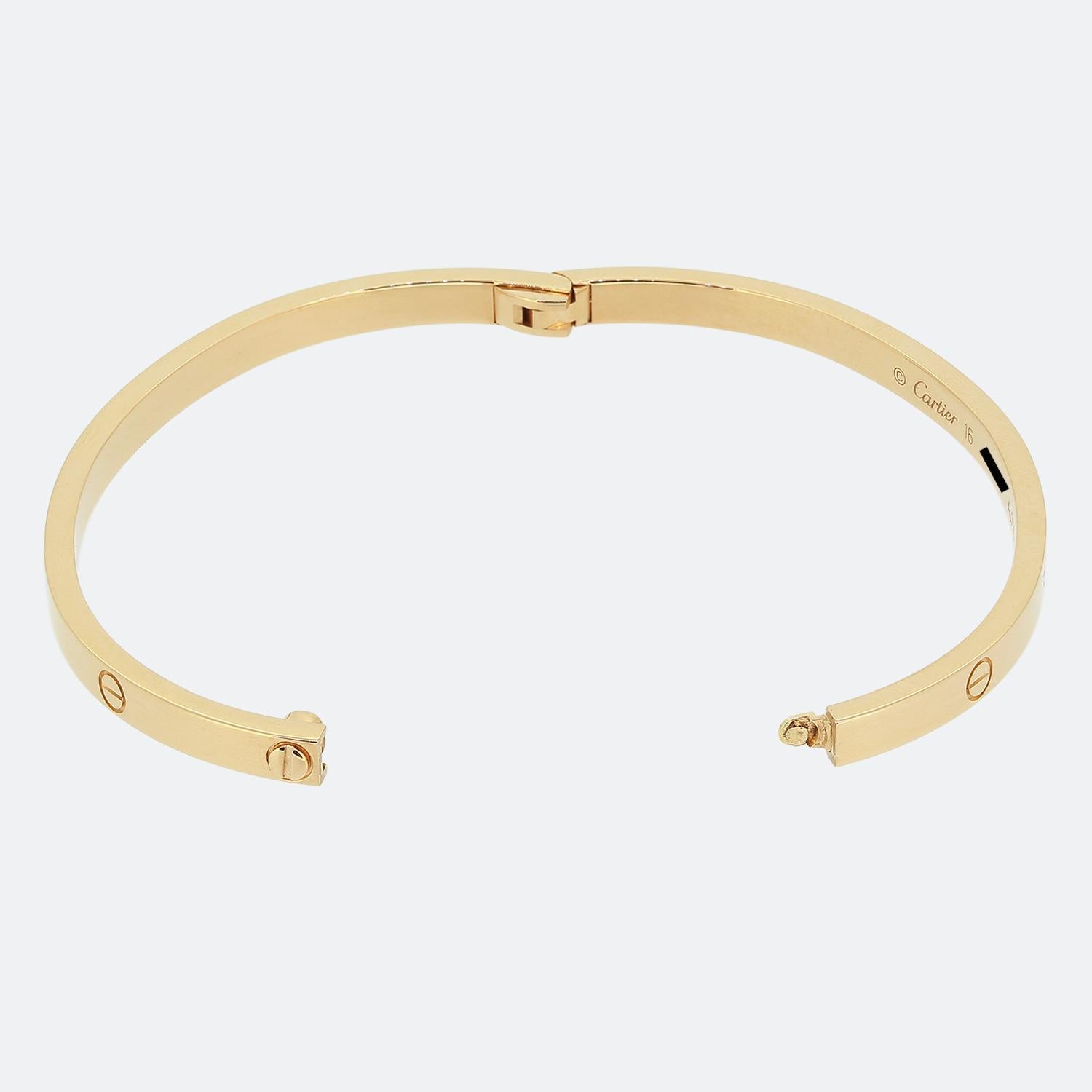 Cartier Small Model LOVE Bangle Size 16 For Sale at 1stDibs