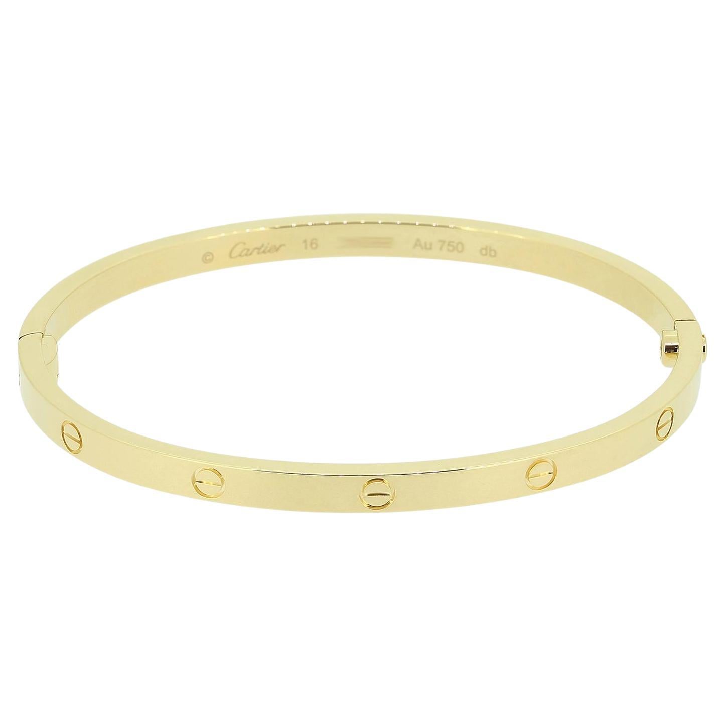 Cartier Small Model LOVE Bangle Size 16 For Sale at 1stDibs