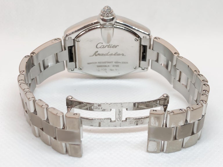 Cartier Small Women's Roadster 18 Karat White Gold Diamond Case at 1stDibs