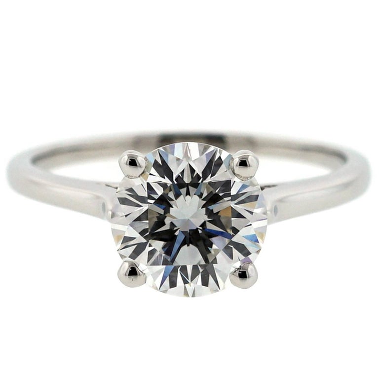 Cartier Solitaire 1895 Engagement Ring 2.08 Carat Center HVS1 at 1stDibs