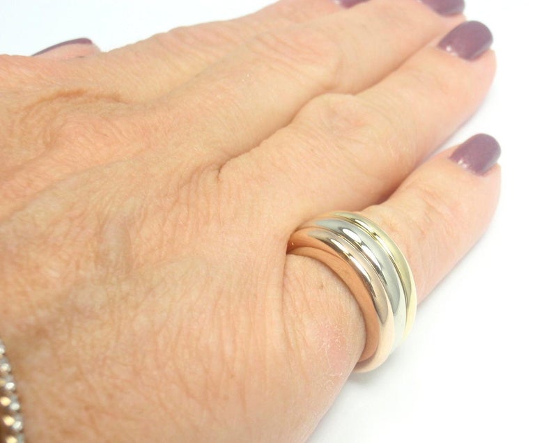 Cartier Stacking Tri-Color Gold Band Ring at 1stDibs | cartier ring ...