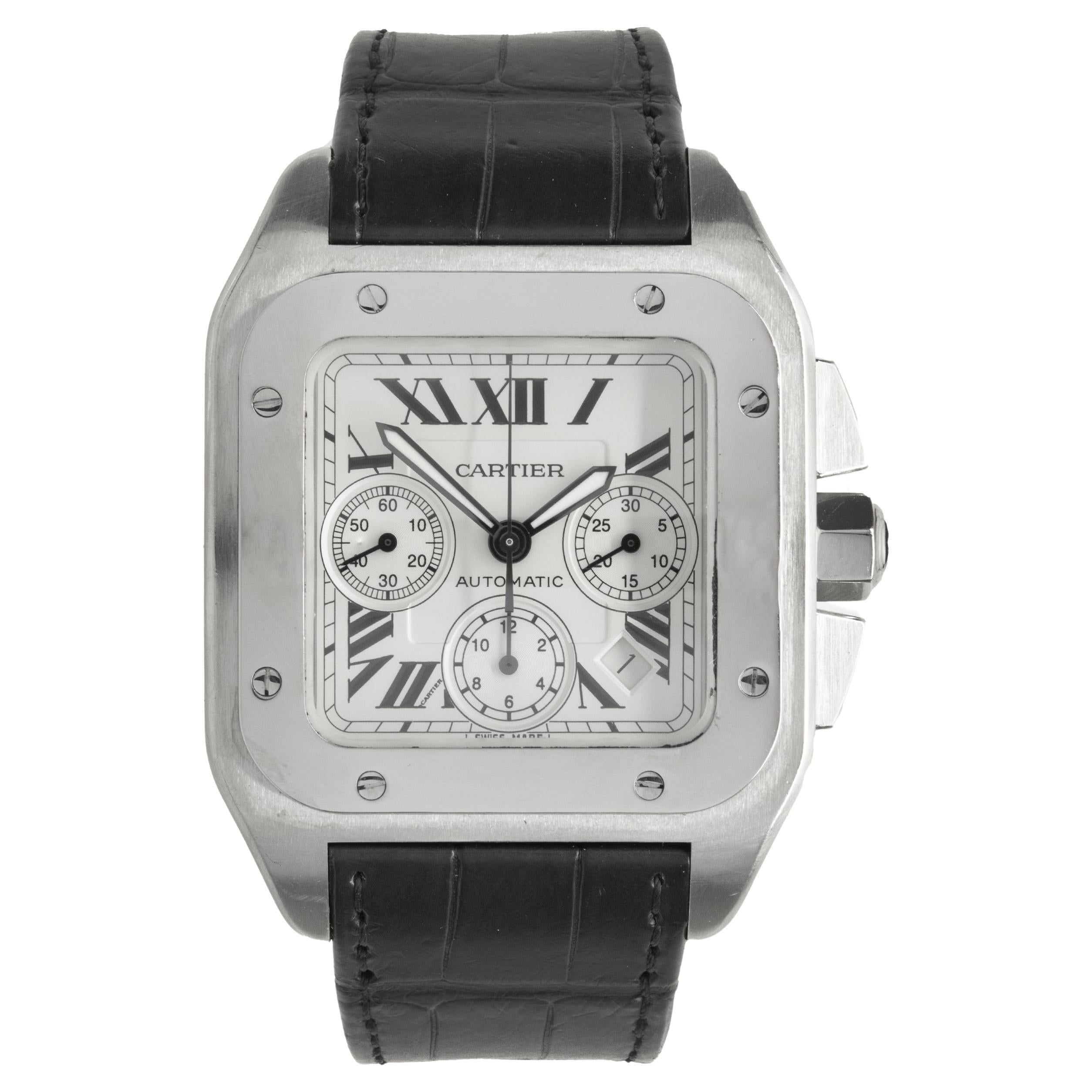 Cartier Stainless Steel Santos 100 XL Chronograph Dial Automatic ...
