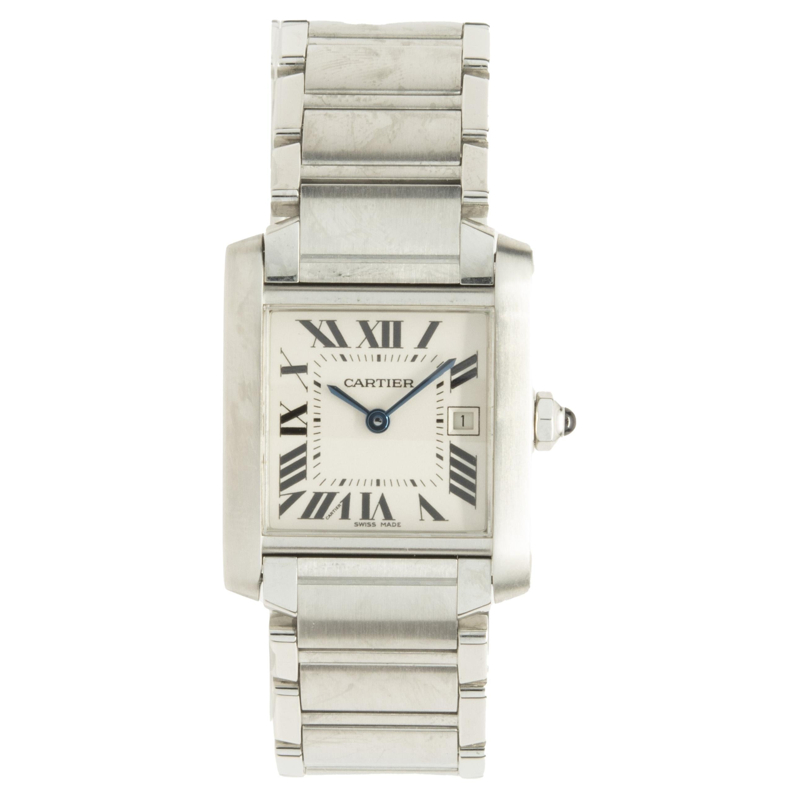 Cartier Stainless Steel Tank Francaise For Sale at 1stDibs