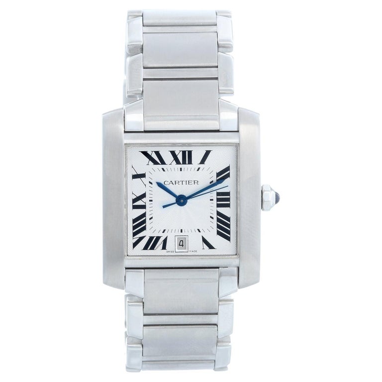 Cartier Stainless Steel Tank Francaise Watch W51002Q3 2302 For Sale at ...
