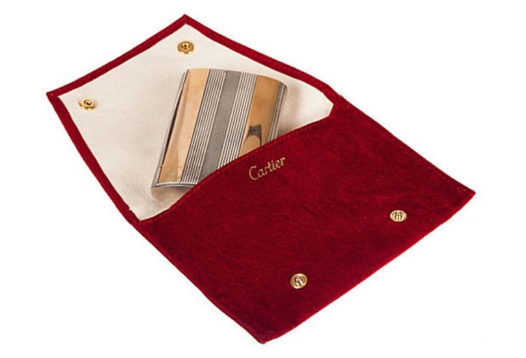 Cartier Sterling and 14 Karat Rose Gold Art Deco Compact For Sale at ...