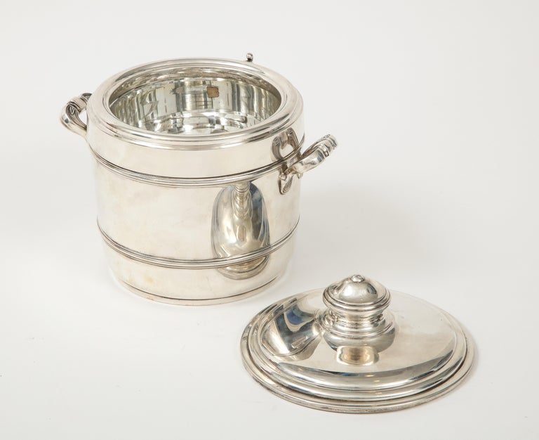 Cartier Sterling Silver Art Deco Ice Bucket with Ice Tongs and Original ...