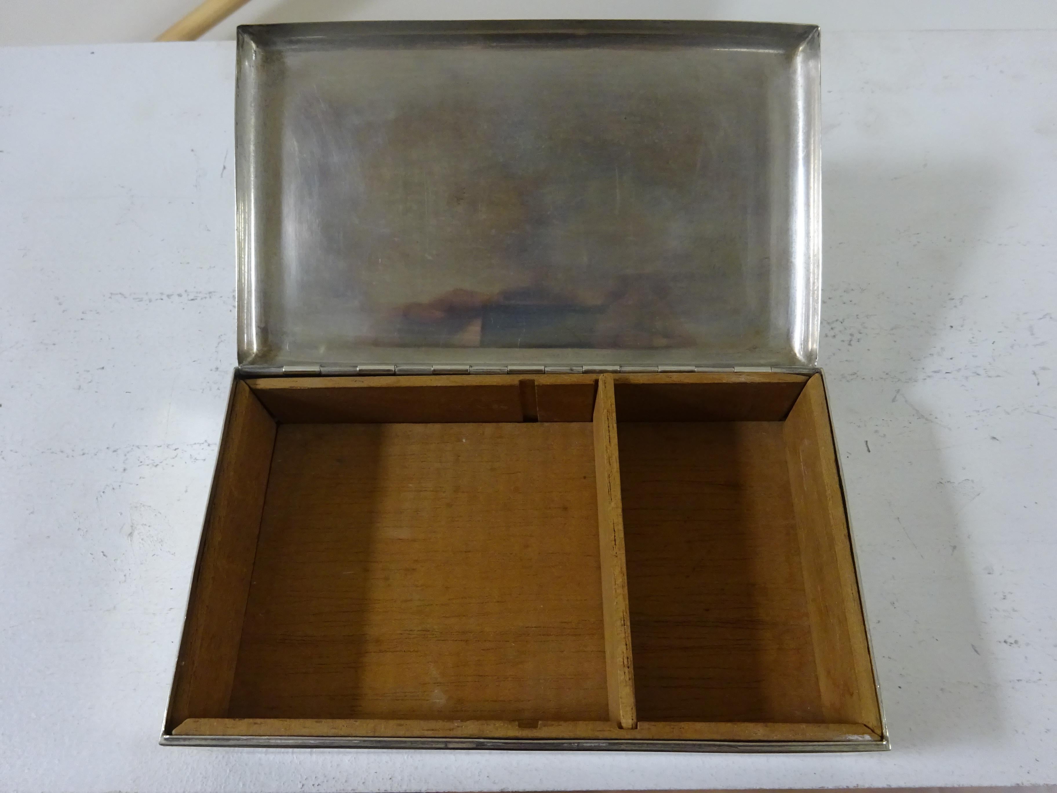 Cartier Sterling Silver Cigarette Box Wood Lined For Sale at 1stDibs ...